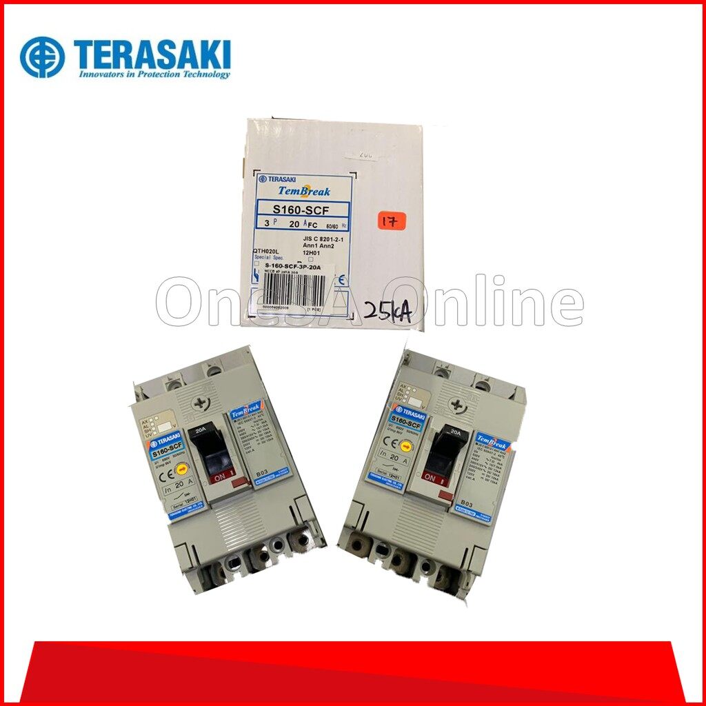 TERASAKI MCCB,3P 25KA 20A/30A/40A/50A/60A/75A/100A/125A, (S160SCF-3P) | Lazada