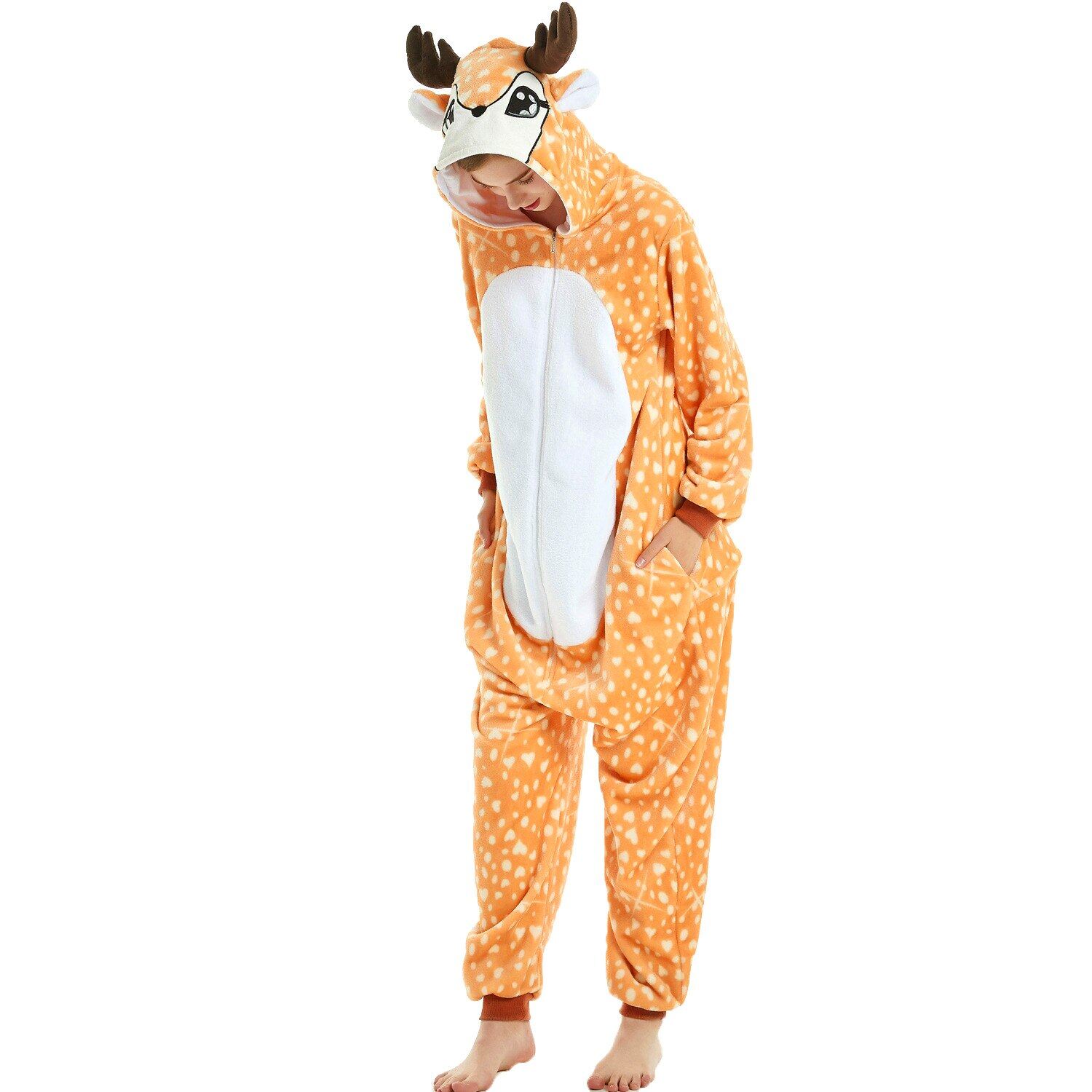 Unicorn Pajamas Adult Animal Onesies for Women Men Couple 2020 Winter ...