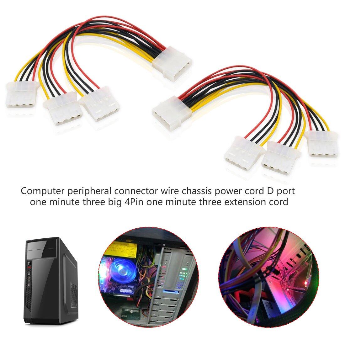 22cm PVC 4Pin IDE Power Cables 4 Pin Molex Male to 3 port Molex IDE ...
