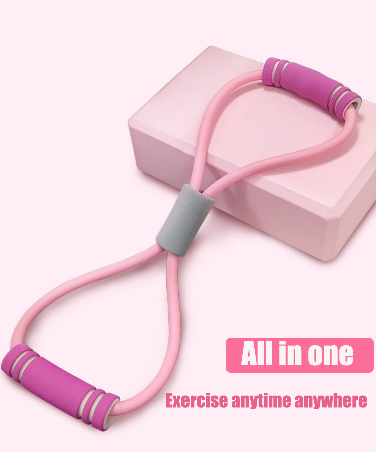 Yoga Resistance Rope Shoulder Stretching Figure 8 shape Chest expander ...