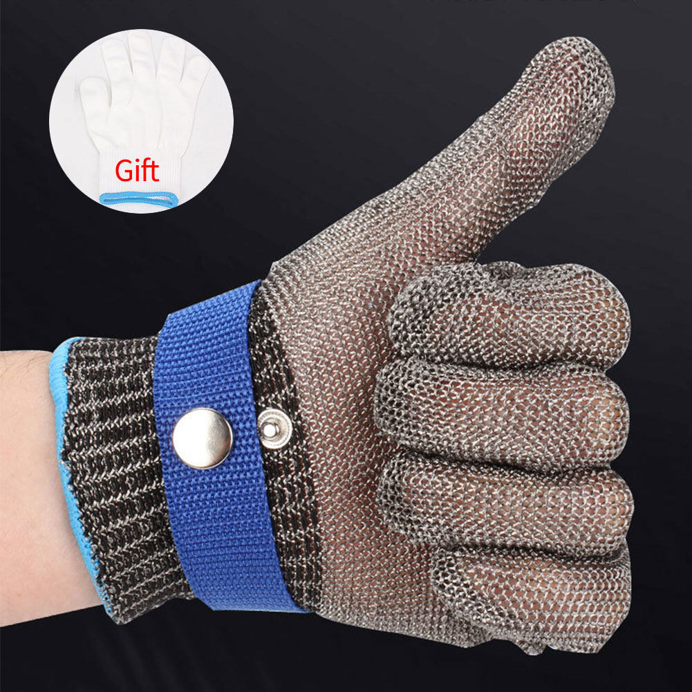 Hittime ระดับ5 HPPE ตัดถุงมือตัดถุงมือสแตนเลสทนถุงมือทำงานตาข่ายโลหะป้องกันการตัดเนื้อครัวถุงมือ ...