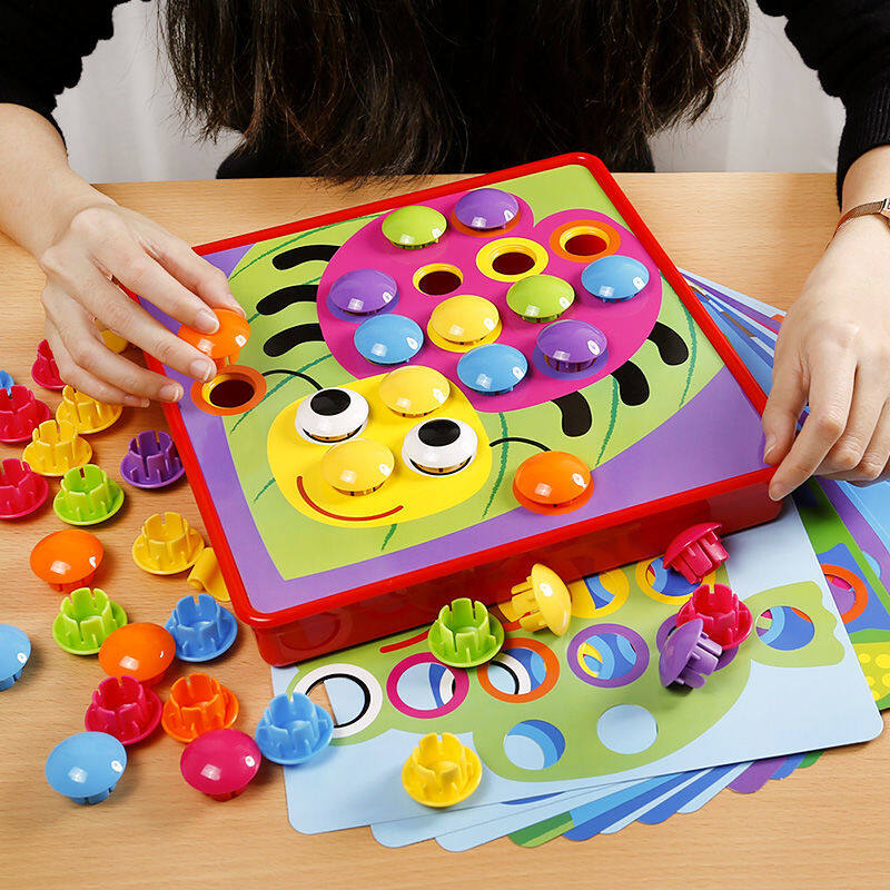Creative Diy Mushroom Nail Toy Jigsaw Puzzle for Kindergarten Children ...