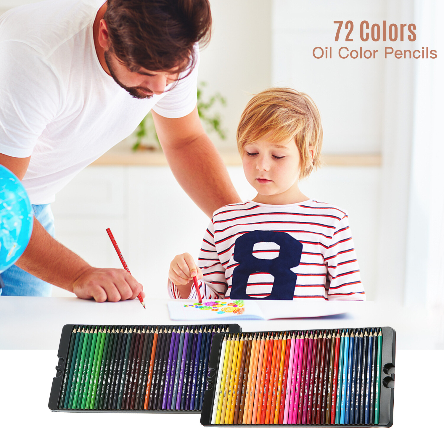 Professional 72 Colored Pencils Set Art Oil Color Pencils with Metal ...