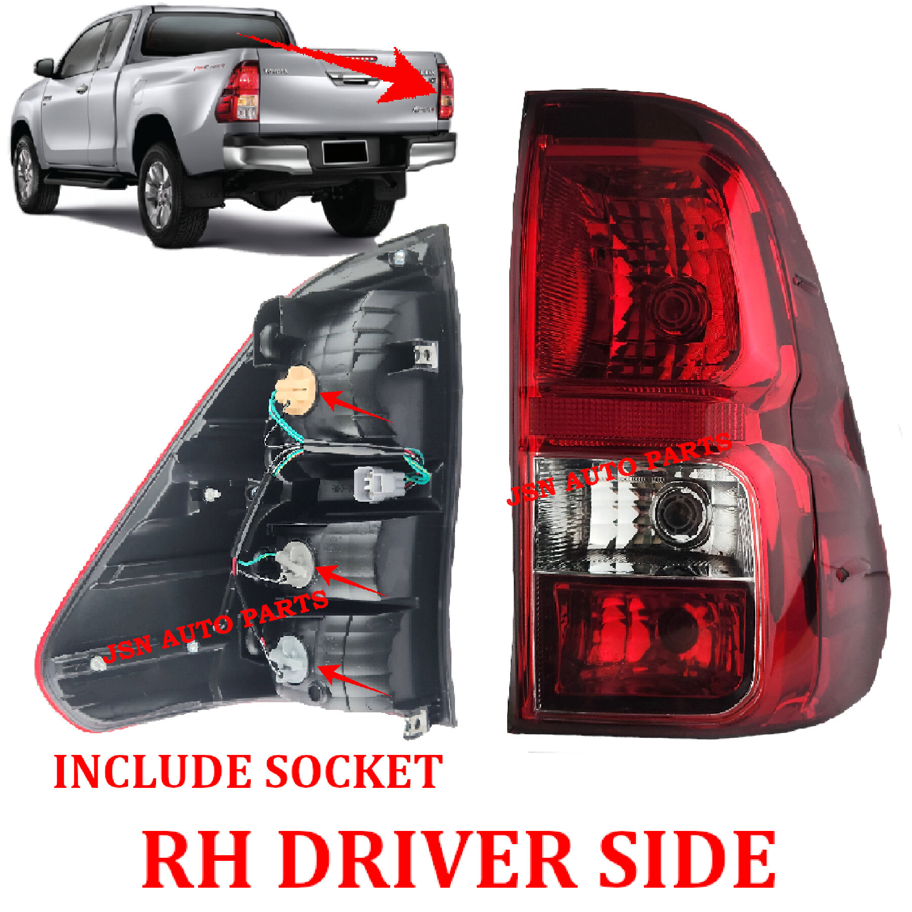 J101S02 TOYOTA HILUX REVO GUN125 Gun126 2015 YEAR TAIL LAMP ASSEMBLY ...