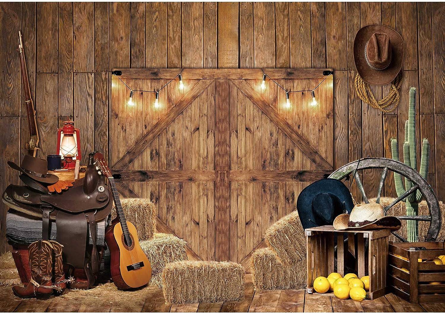 7x5ft Fall Farm Door Photography Backdrop Rustic Warehouse Barnyard ...
