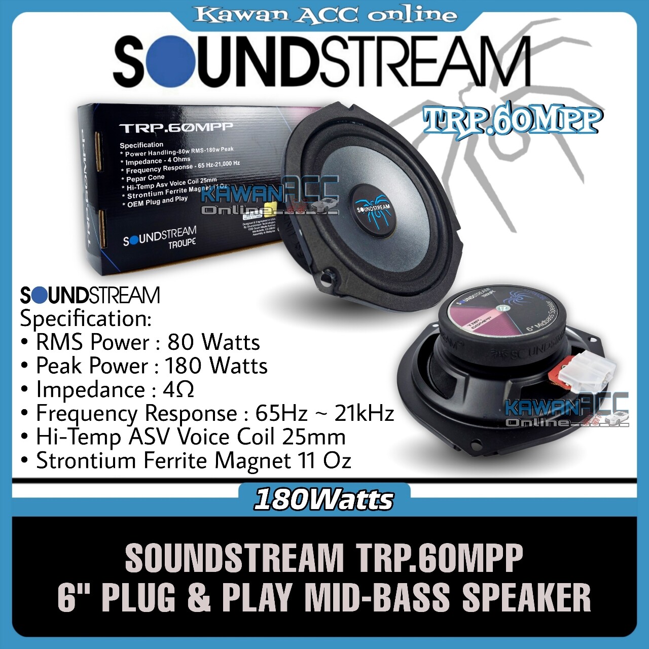 SOUNDSTREAM Perodua Axia / Bezza 6" Plug & Play Mid-Bass Speaker (TRP ...