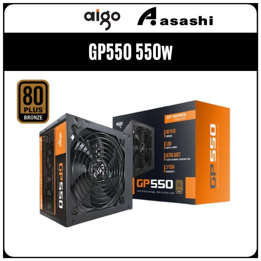 AIGO GP550 550w / GP650 650w 80 PLUS Bronze, Flat Cable, Non-Modular ...