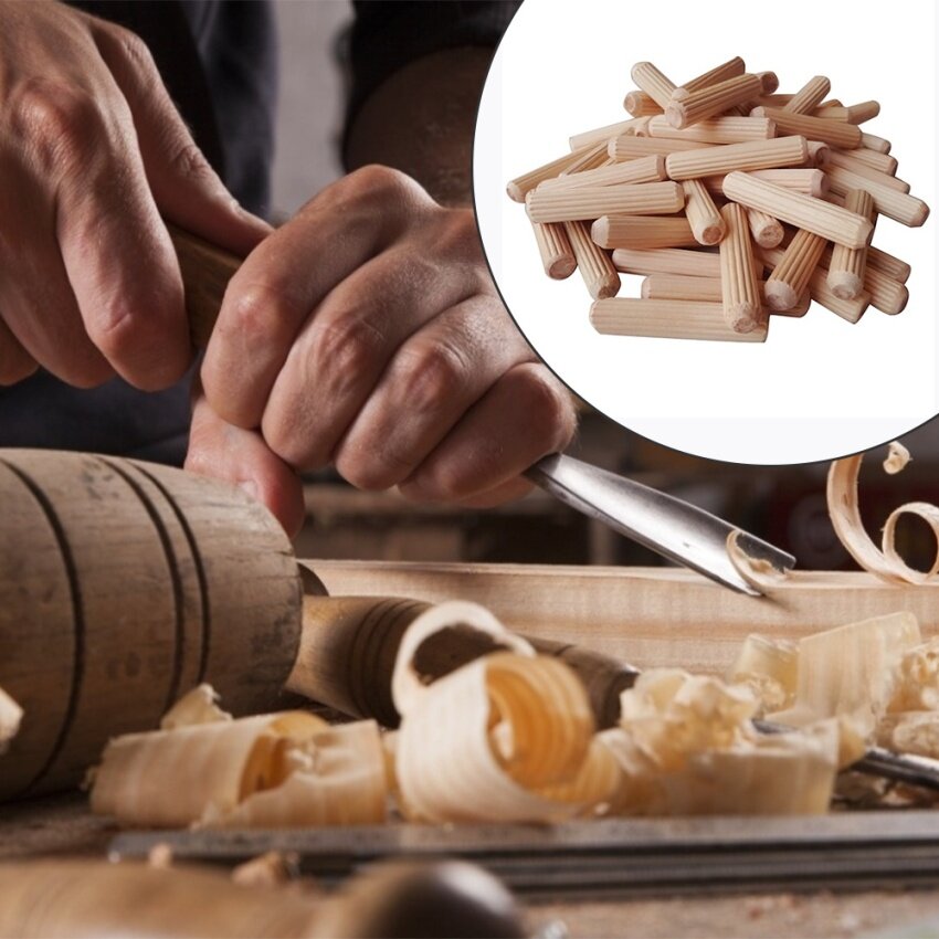 100 pieces of M6/M8 wooden pin bolts round raft cork twill dowels wedge ...