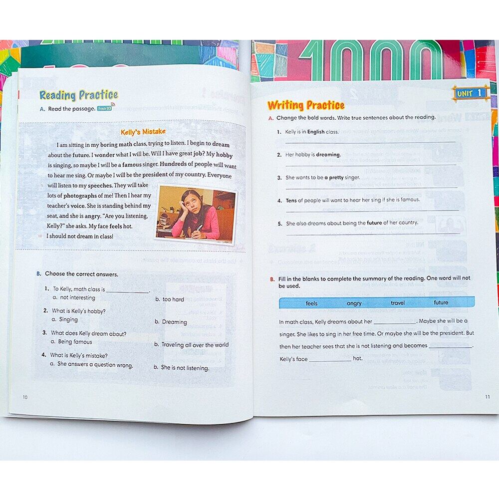 4 หนังสือ 1000 Basic English Words Level 1-4 English Learning ...