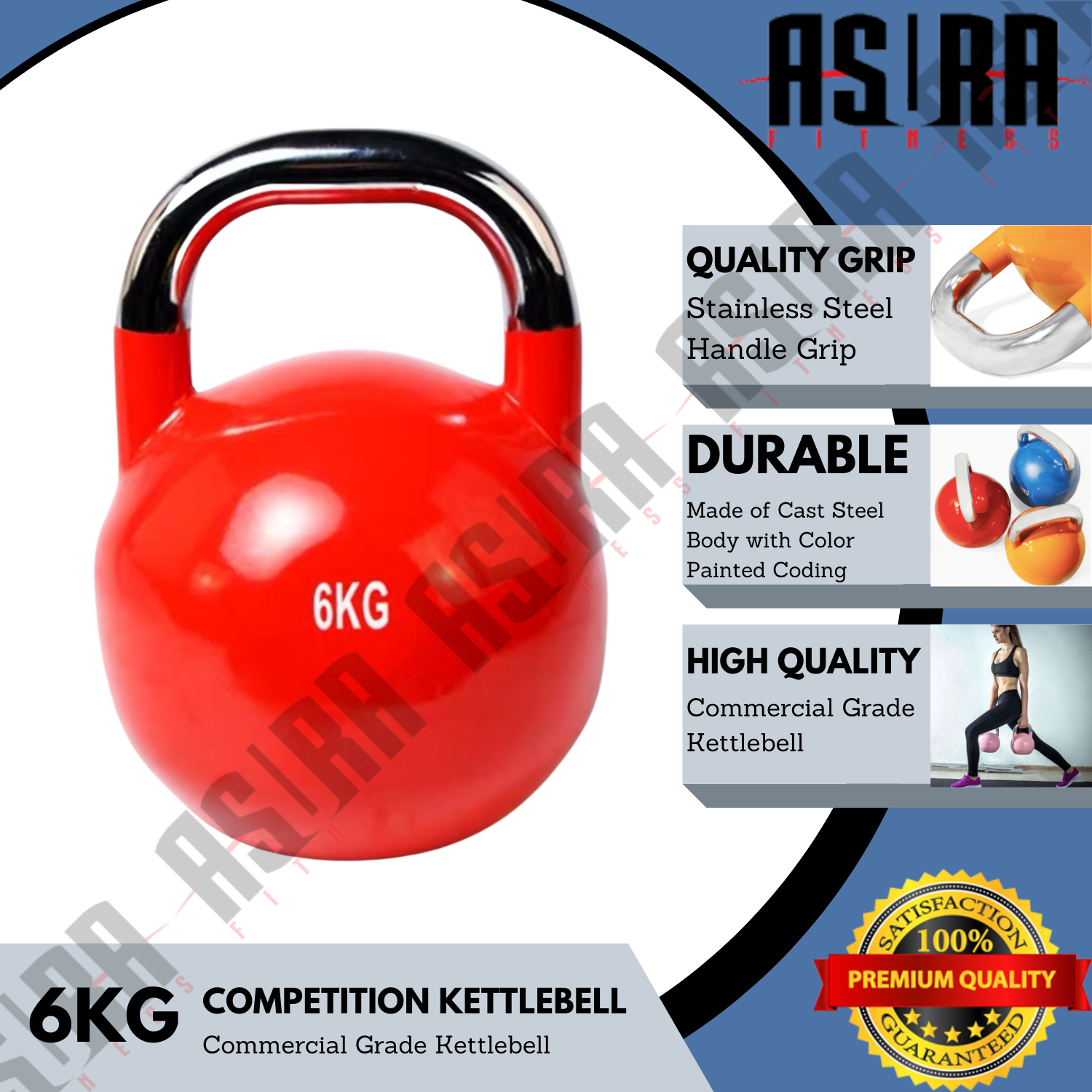 ASURA Fitness 6KG Coated Cast Steel Competition Kettlebell CrossFit ...