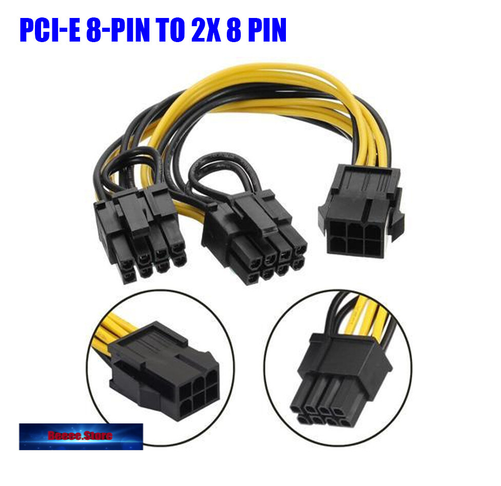 PCI-E 8-Pin To 2x 8 Pin / 6 Pin Dual Power Splitter Cable Extension ...
