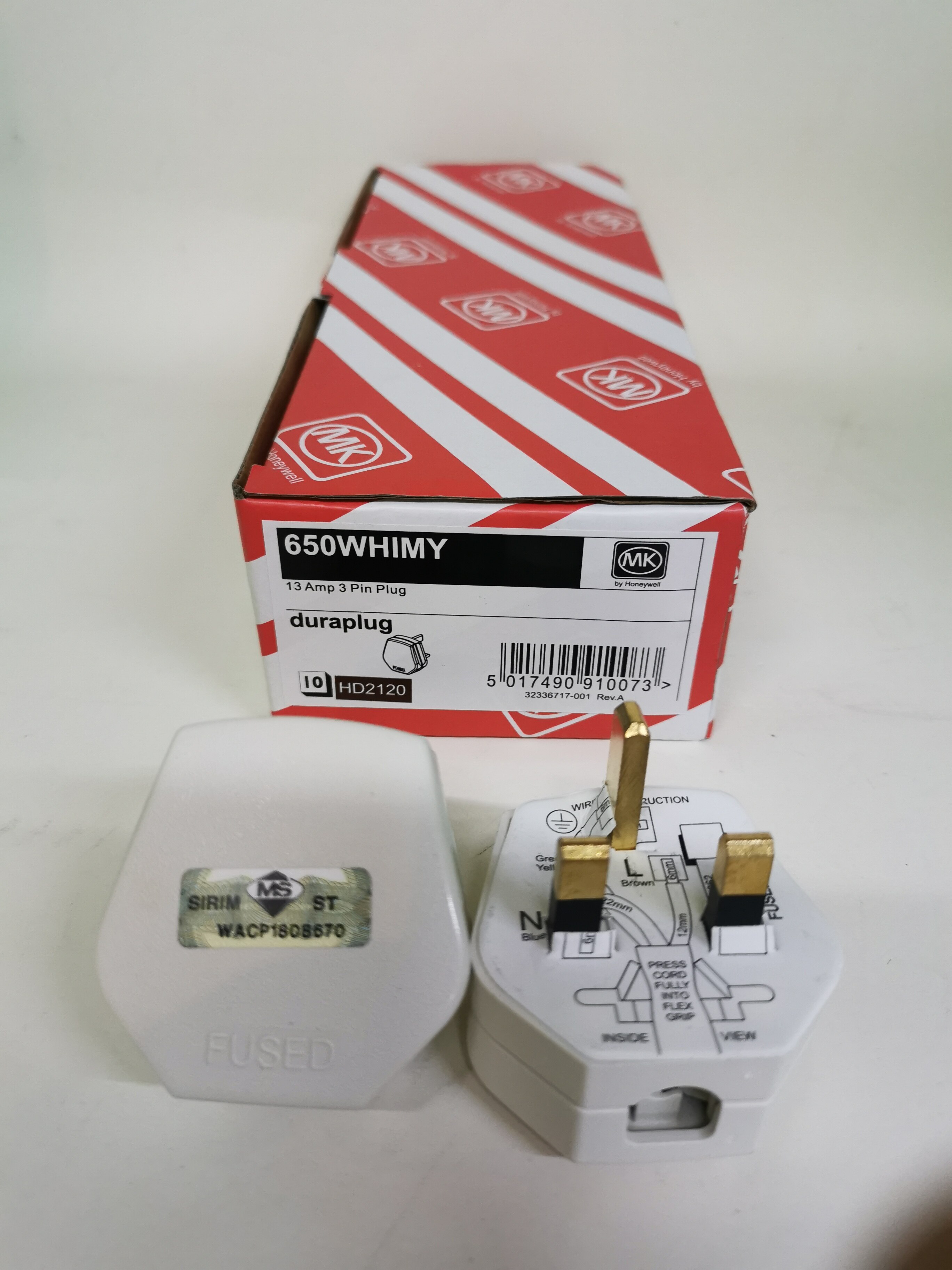 MK 650 13A Nylon Plug (White) /13A Plug Top / Duraplug / MK650 / [SIRIM ...