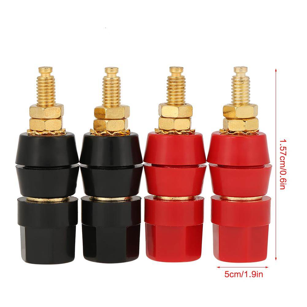 Speaker Binding Post 4 ชิ้นสีดำและสีแดงเสียงลำโพงผูกพันโพสต์สำหรับกล้วย ...