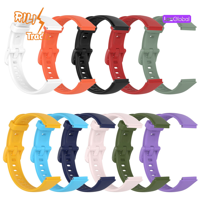 สายนาฬิกาซิลิโคนเข้ากันได้สำหรับ Huawei Band 7 Smart Watch Strap Solid ...