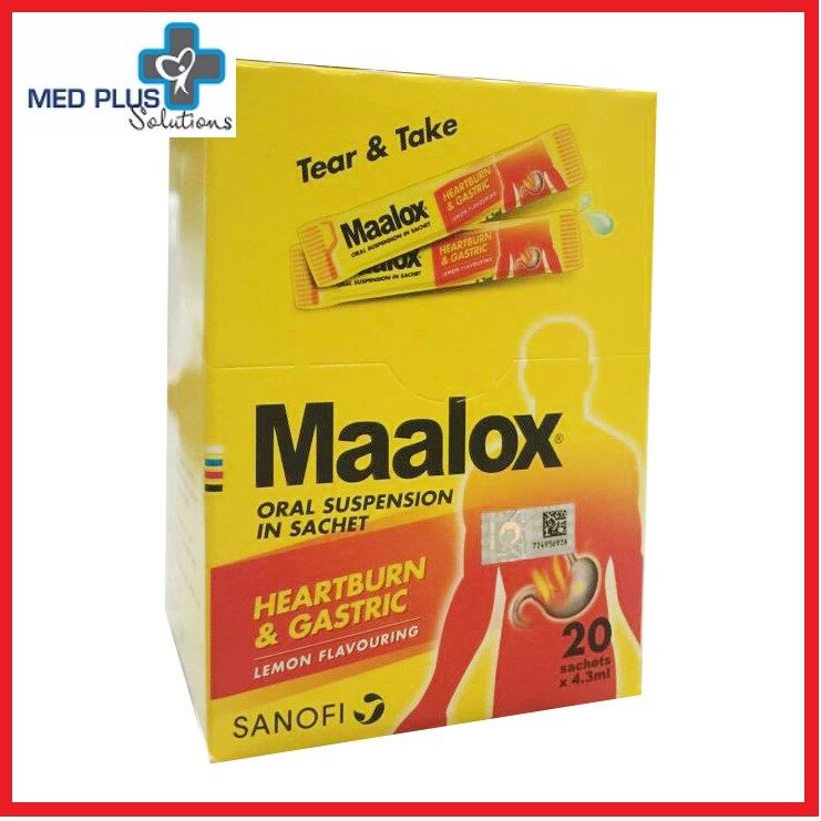 Maalox Oral Suspension In Sachet 4.3ml x 20 sachets ( Lemon flavour ...
