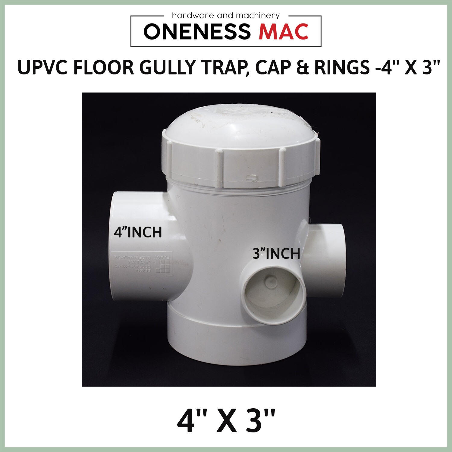 UPVC FLOOR GULLY TRAP, CAP & RINGS -4'' X 3'' | Lazada