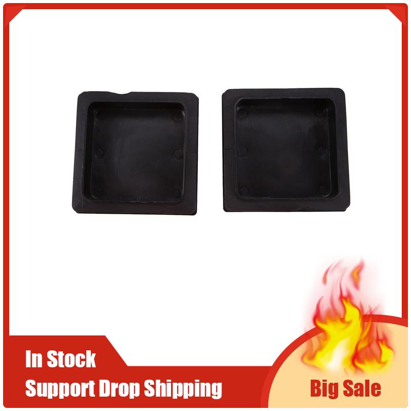 100mm x 100mm Plastic Ribbed Square End Caps Cover Tube Inserts 2 Pcs ...