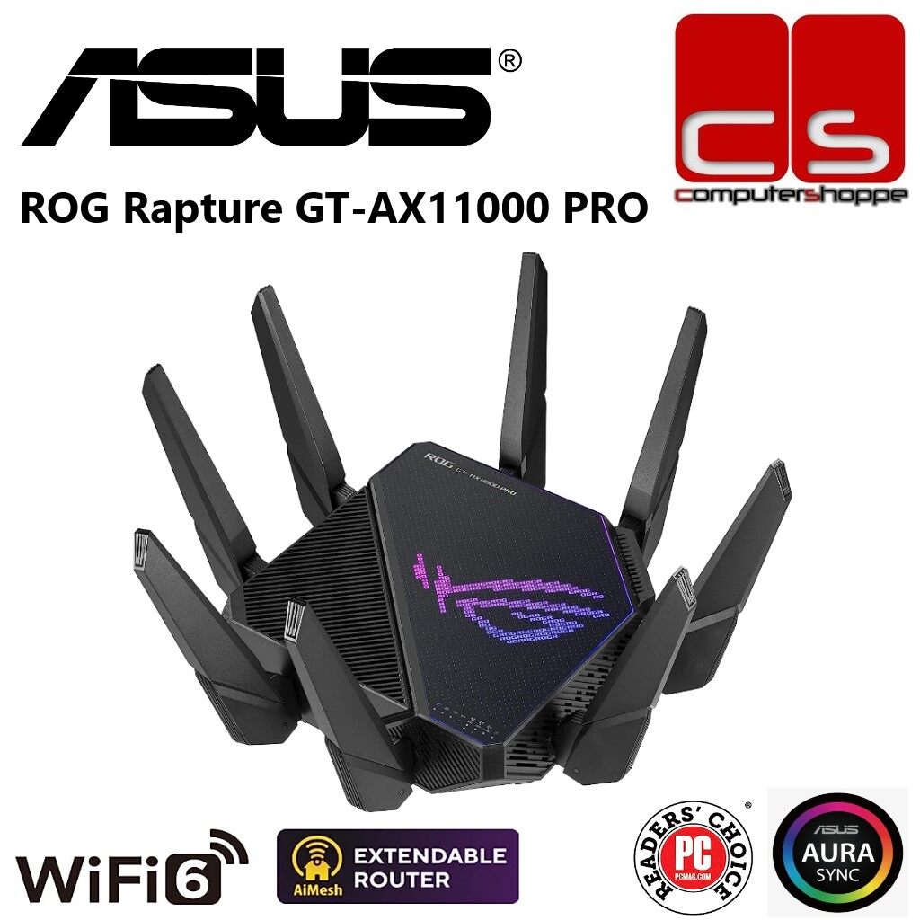 Asus ROG Rapture GT-AX11000 PRO Tri-Band WiFi 6 Extendable Gaming ...