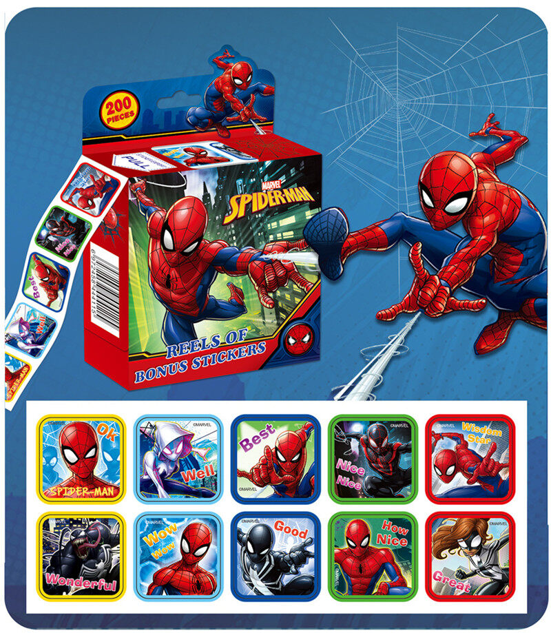 200Pcs/Box Disney Cartoon Stickers Pull Out Sticker Roll Sticker Set ...