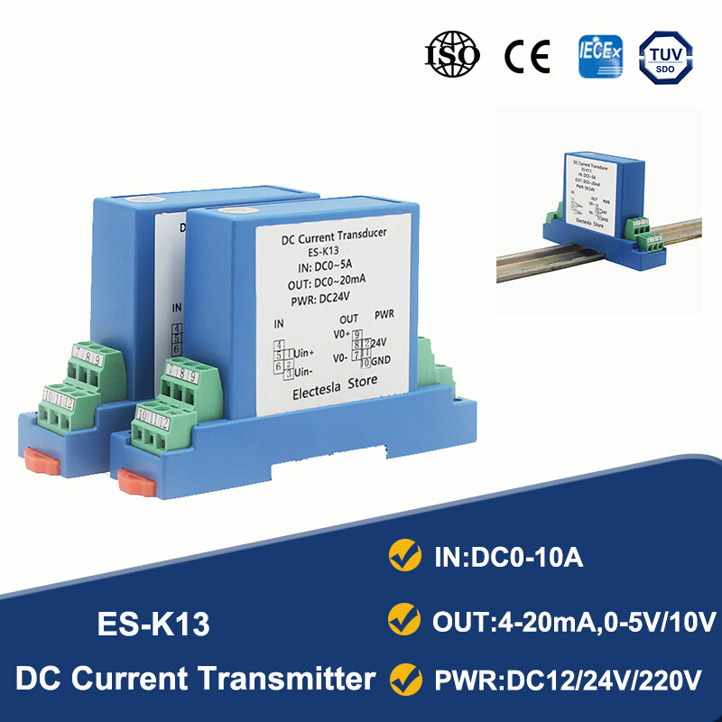 DC AC Current Sensor DC 0-10A 5A อินพุต0-10V 4-20mA เอาต์พุต Analog ...