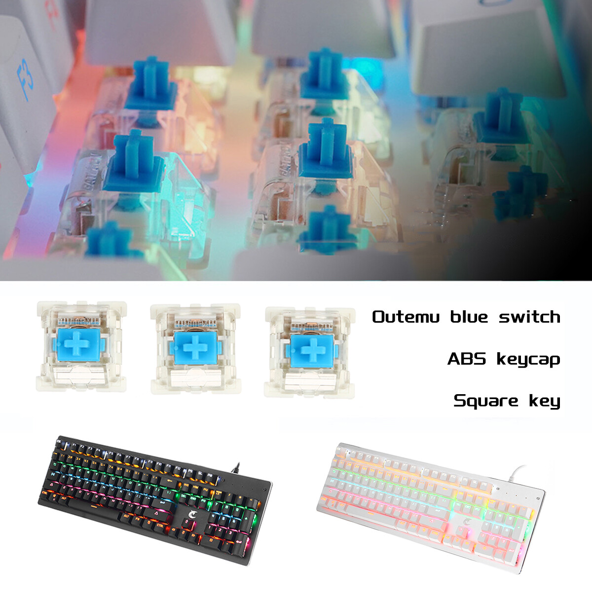 [Outemu Switch]104 Key Backlight Mechanical Gaming Keyboard Blue SWITCH ...