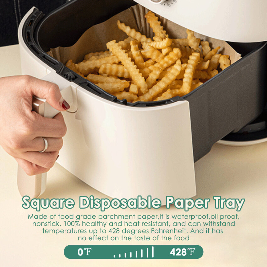 50Pcs Square Air Fryer Paper Liners,Air Fryer Paper Available,Non-Stick ...