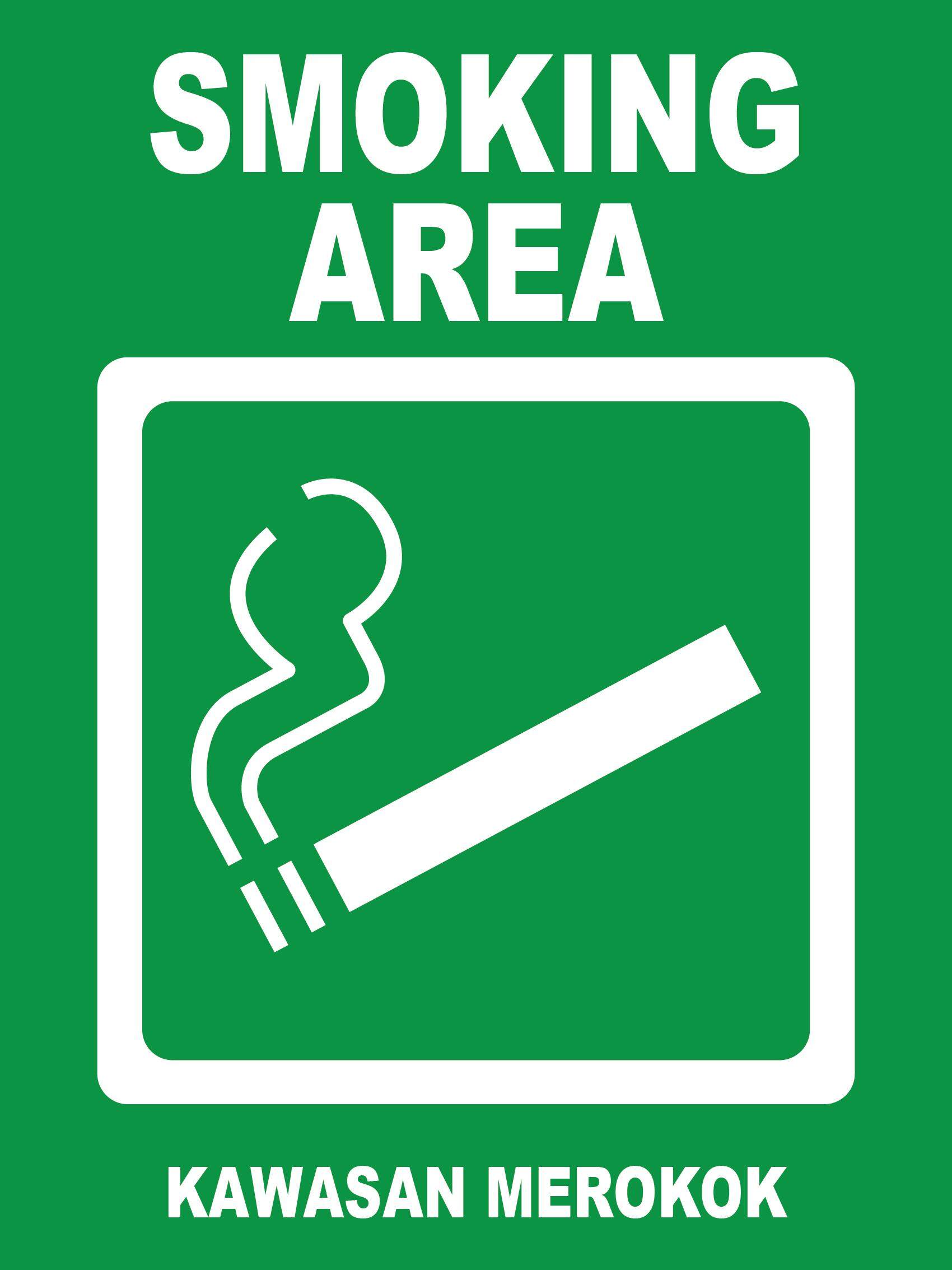 KAWASAN MEROKOK/ SMOKING AREA SIGN 400MM X 300MM X 1.0MM RIGID PVC SIGN ...