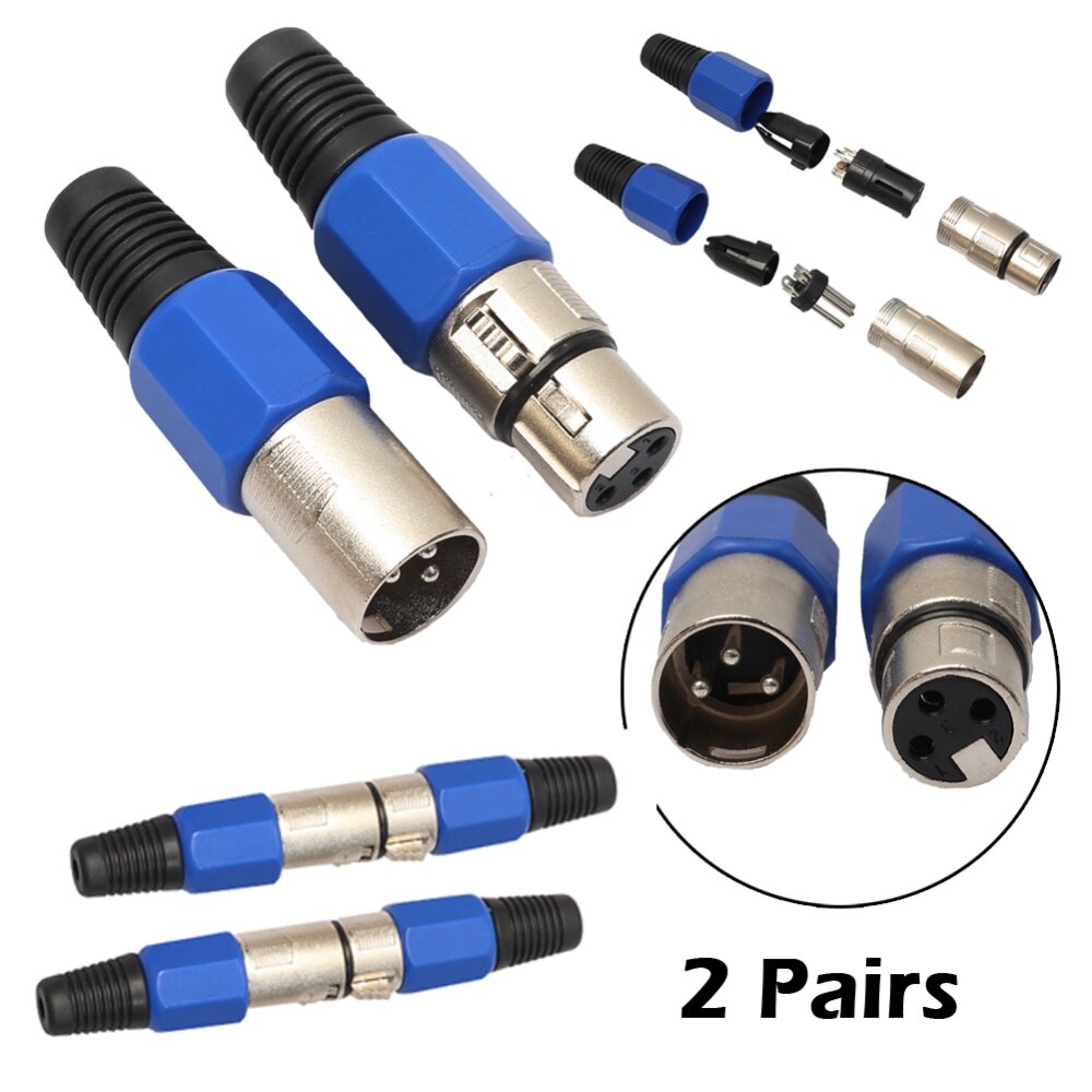 2/5/10คู่ XLR 3Pin หญิง MIC แจ็คเสียบเสียงสายไมโครโฟน Connector ...