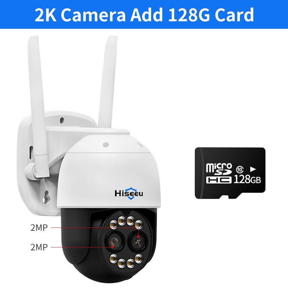 Hiseeu 8MP 4K WIFI IP Camera Outdoor Security 8X Zoom 4MP PTZ Dual Lens ...