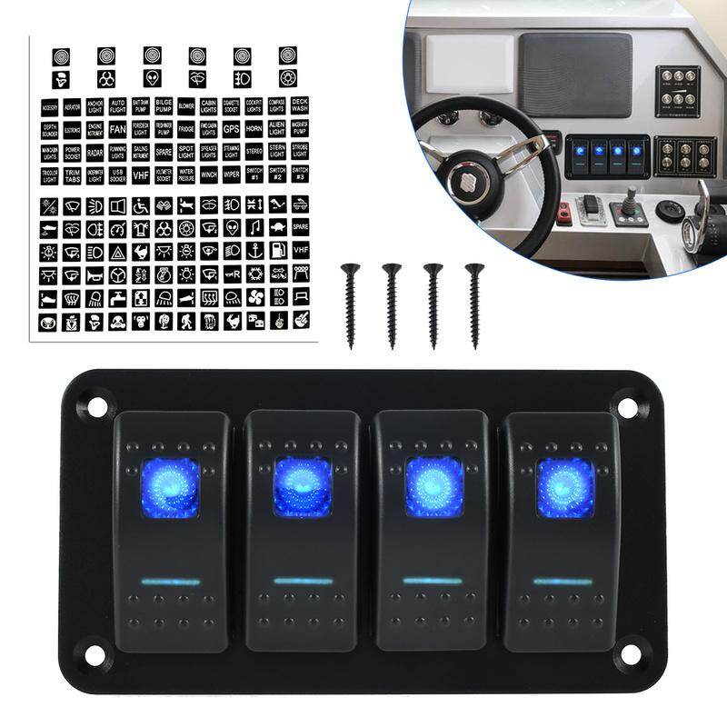 Marine Circuit Breakers รถ Marine เรือ4 Gang Led Waterproof Rocker ...