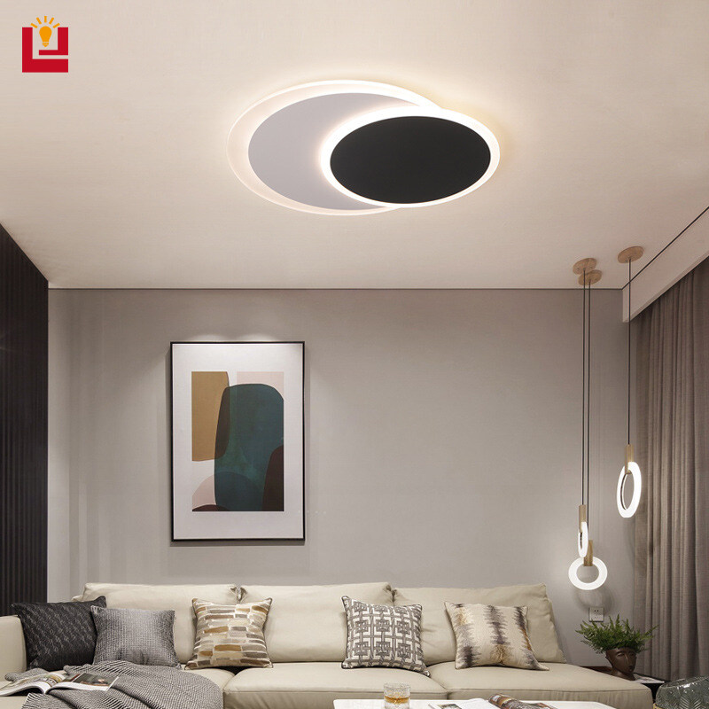 YONUO อะคริลิค Led โคมไฟติดเพดาน Nordic สไตล์โมเดิร์นห้องนั่งเล่นห้องนอน Study โคมไฟติดเพดานตก ...