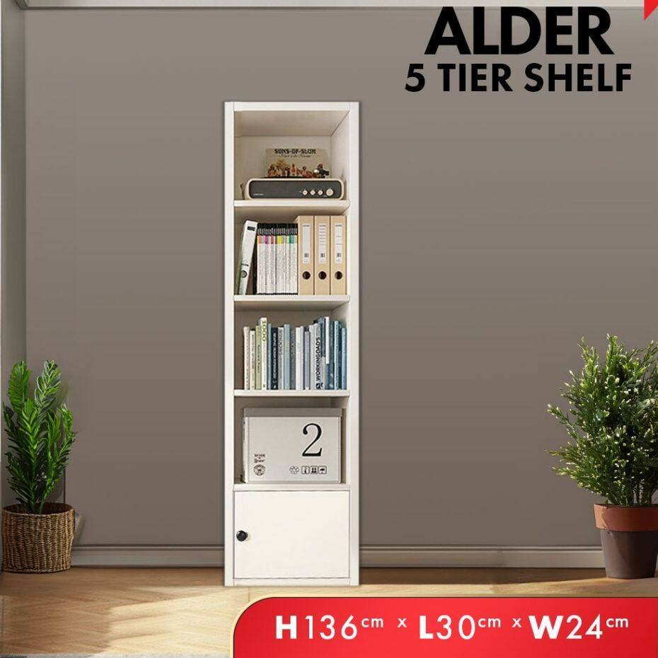 KENZZO : Alder 5 Tier Multipurpose Bookshelf Cabinet Organiser Storage ...