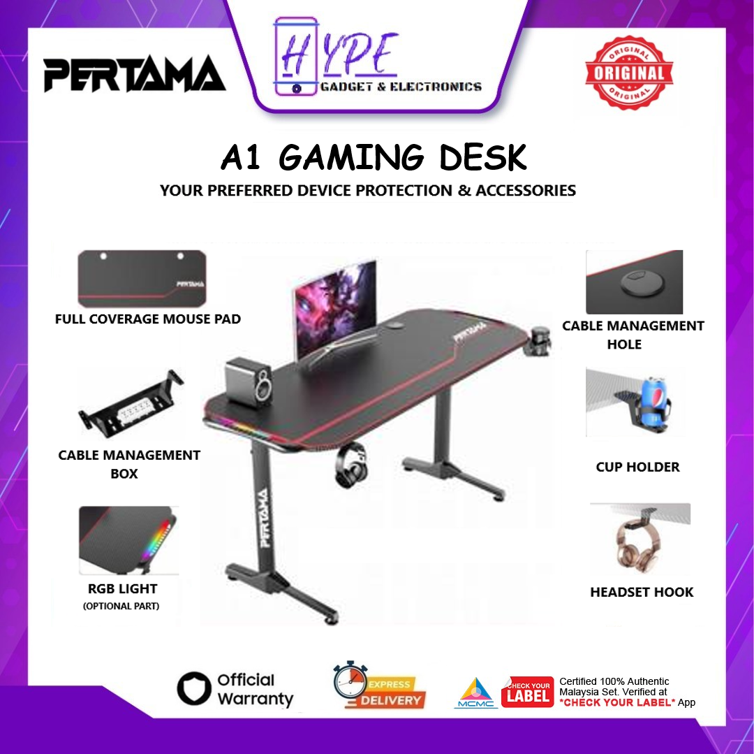 PERTAMA Esport A1 Gaming Desk With 2 Year Official Warranty | Lazada