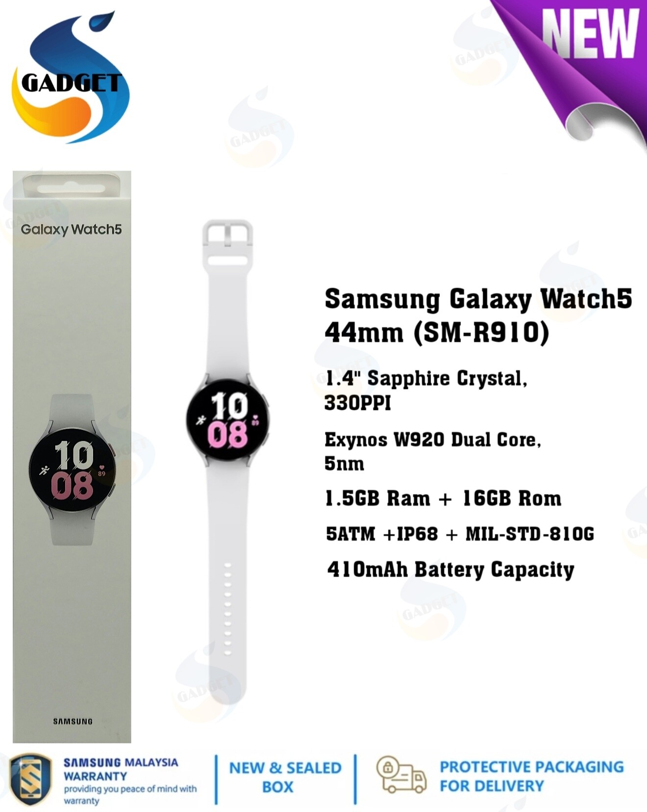 Samsung Galaxy Watch 5 Bluetooth 44mm (SM-R910)Original By Samsung ...