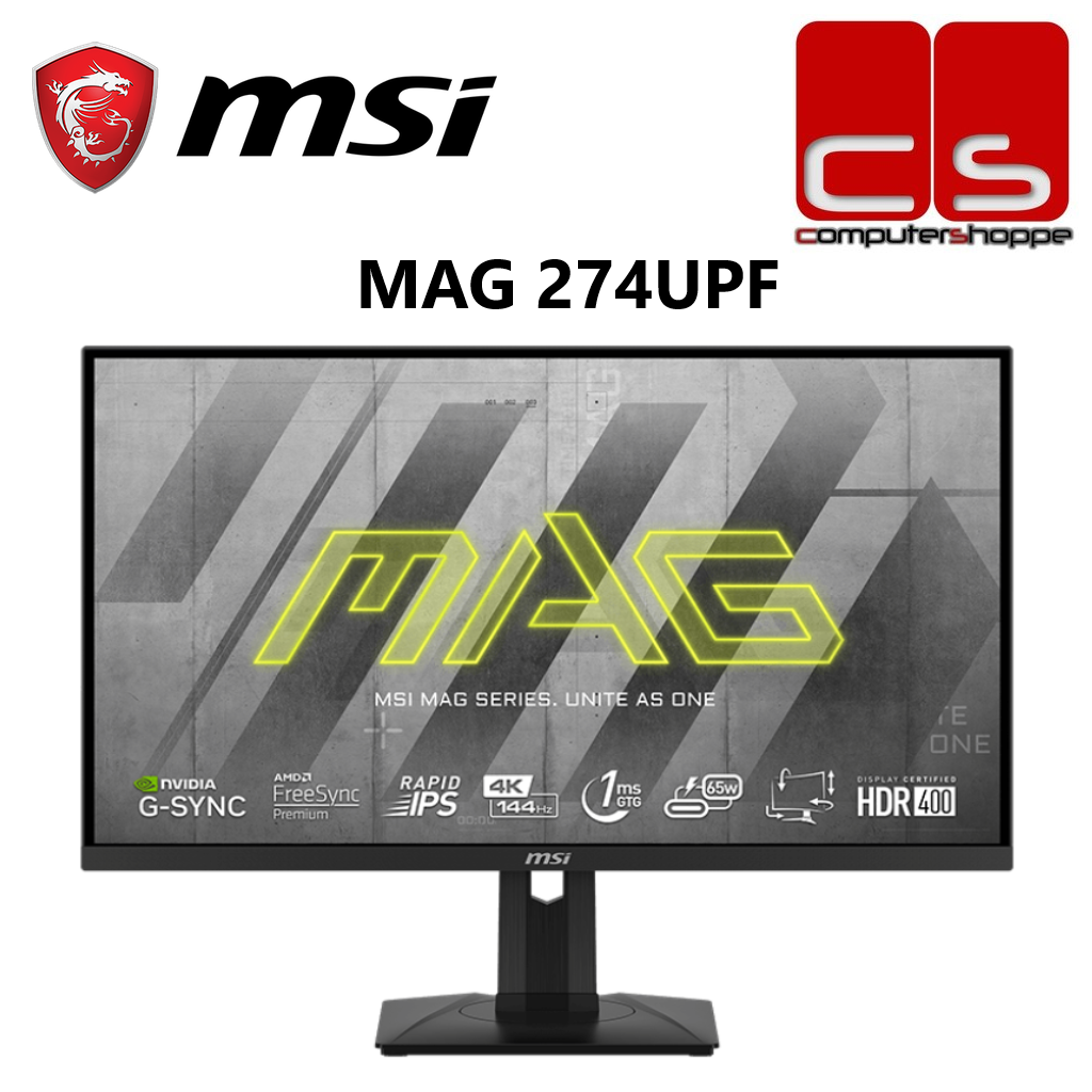 MSI MAG274UPF 27'' UHD 144HZ 1MS G-SYNC VESA DisplayHDR 400 Rapid IPS ...