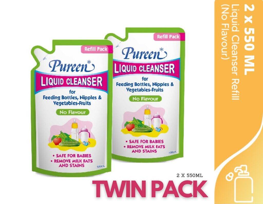 Pureen Liquid Cleanser Twin Pack Pouch (No Flavour) Special Promotion ...