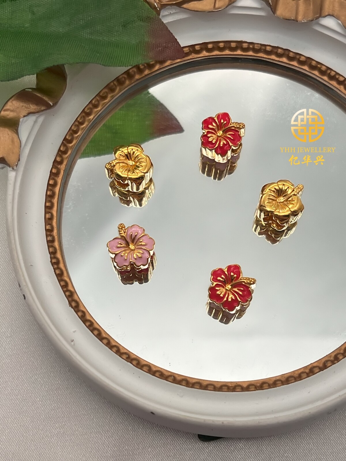 Charm National Flower Hibiscus Gold 916 Charm Bunga Raya Emas 916 ...