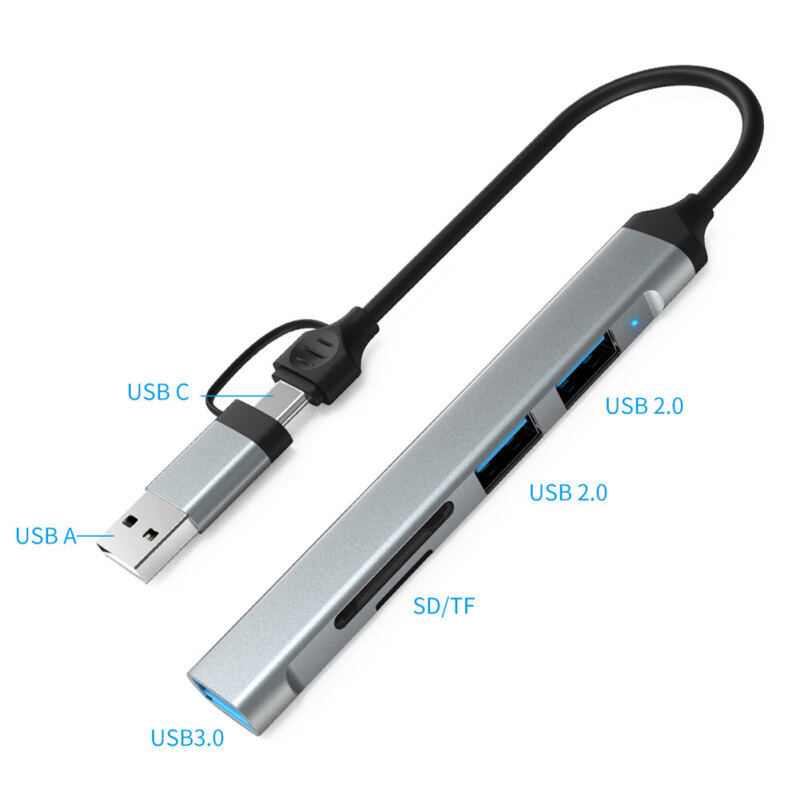 Usb C Hub 5-In-1 Double-Head Type C Docking Station Usb C To Usb3.0 ...