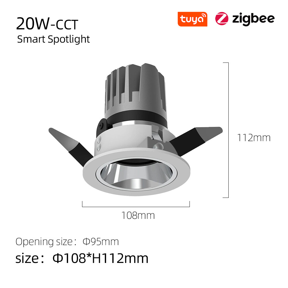 Smart LED Spotlight Anti-glare Dimmable 2700K-6500K COB LED Ceiling ...