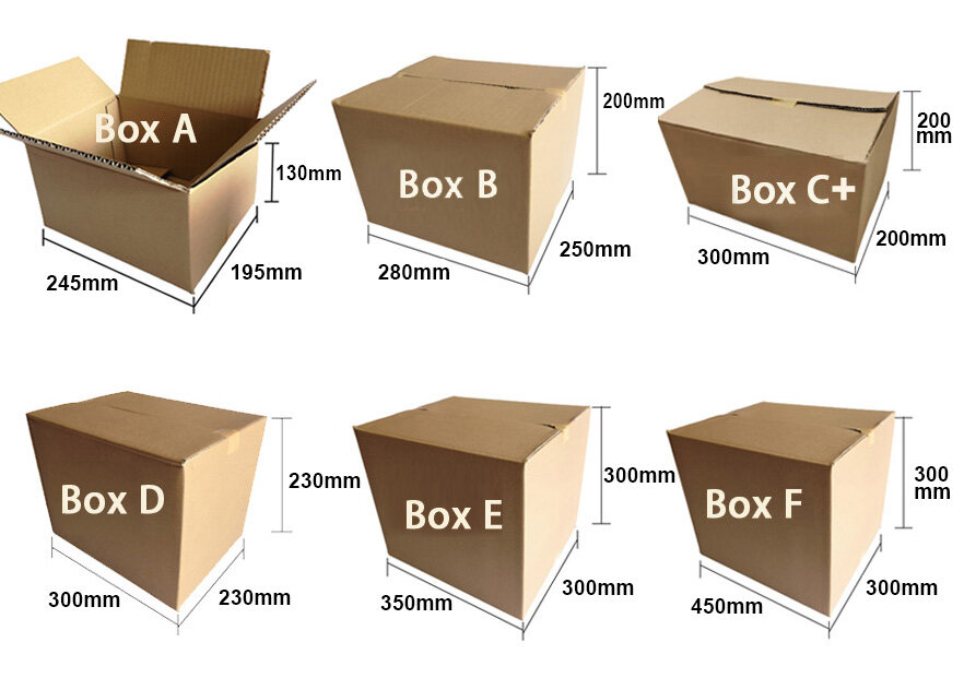 Packing Carton Parcel Box/纸箱/Kotak/Corrugated -Box in 7 sizes(10 Pieces ...