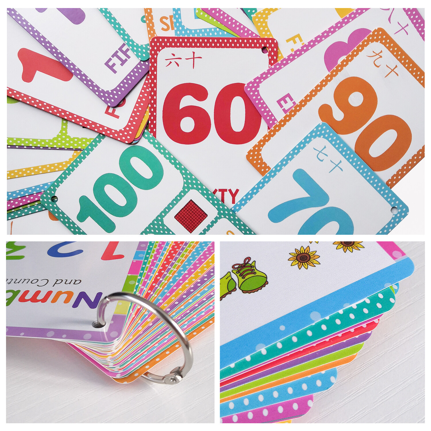 Kids Early Flash Cards Alphabet Letter ABC Number Digital Baby English ...