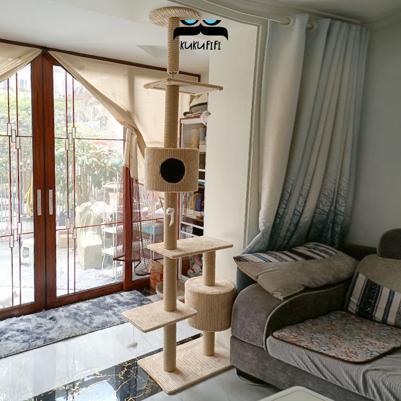 【Floor to Ceiling】Cat Scratching Tree Tower, Cat Tree Height Ceiling ...