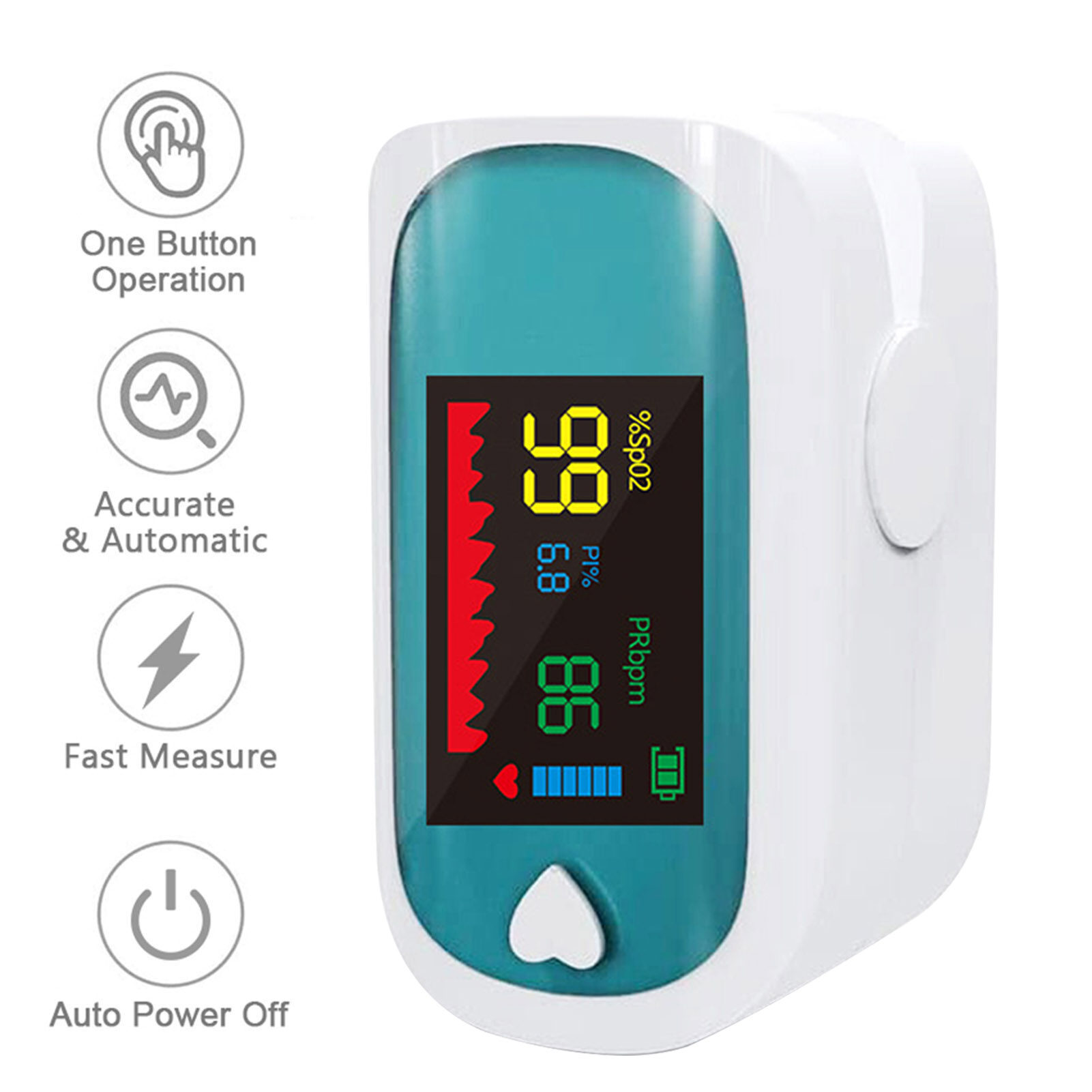 (CE/FCC)Digital Fingertip Pulse O-ximeter TFT Display Blood Oxygen Sensor Saturation Mini SpO2 ...