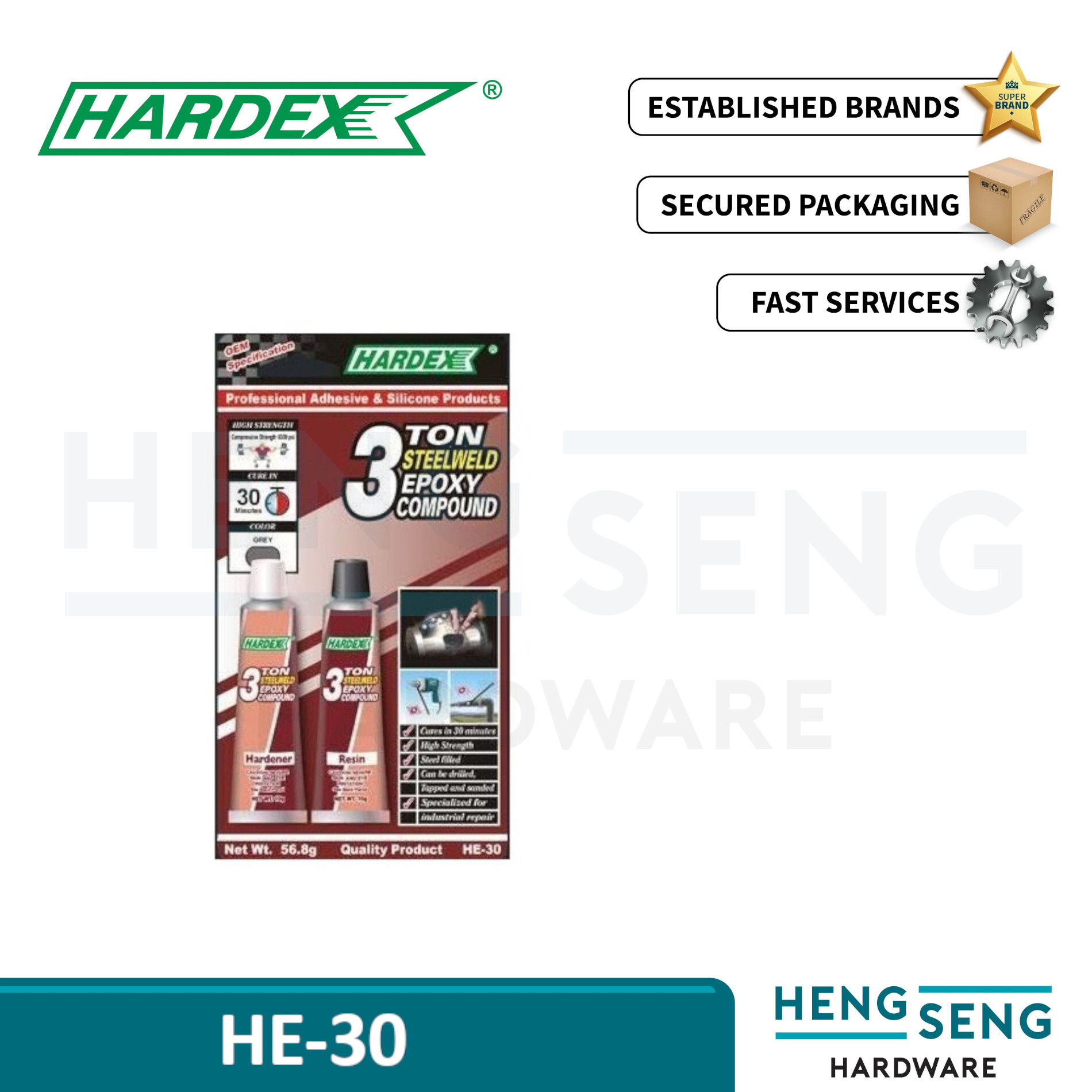 HARDEX 3 Ton Steelweld Epoxy Compound ( HE-30) | Lazada