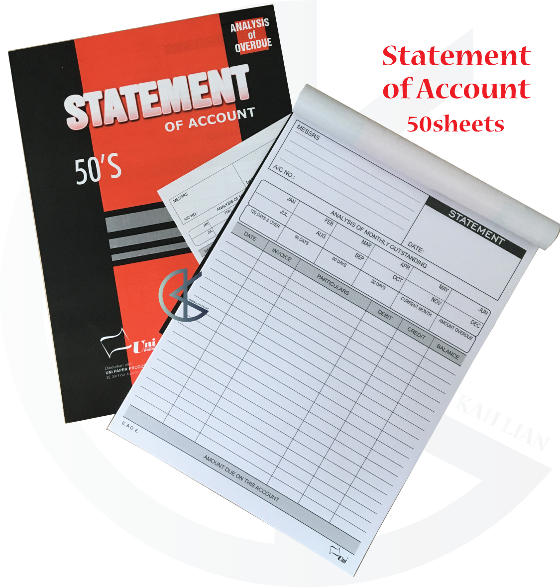 Uni Paper Statement of Account Pad / Analysis of Overdue 50 sheets S ...