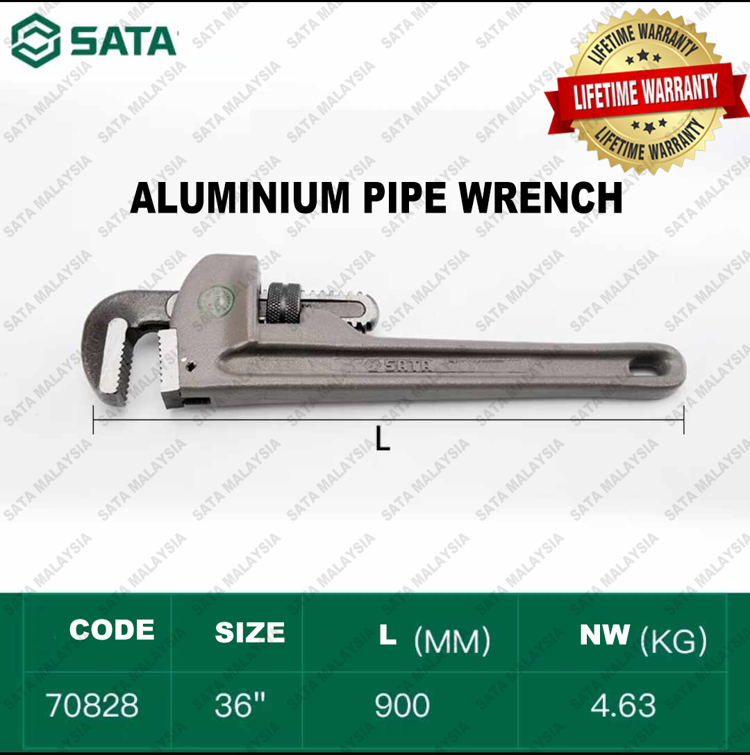 SATA Aluminium Pipe Wrench 36" to 48" Strong Jaw Pipe Wrench Pipe ...