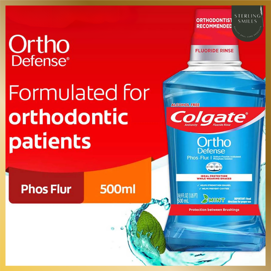 Colgate Phos-Flur Ortho Defense Cool Mint Professional Mouthwash 500ml ...