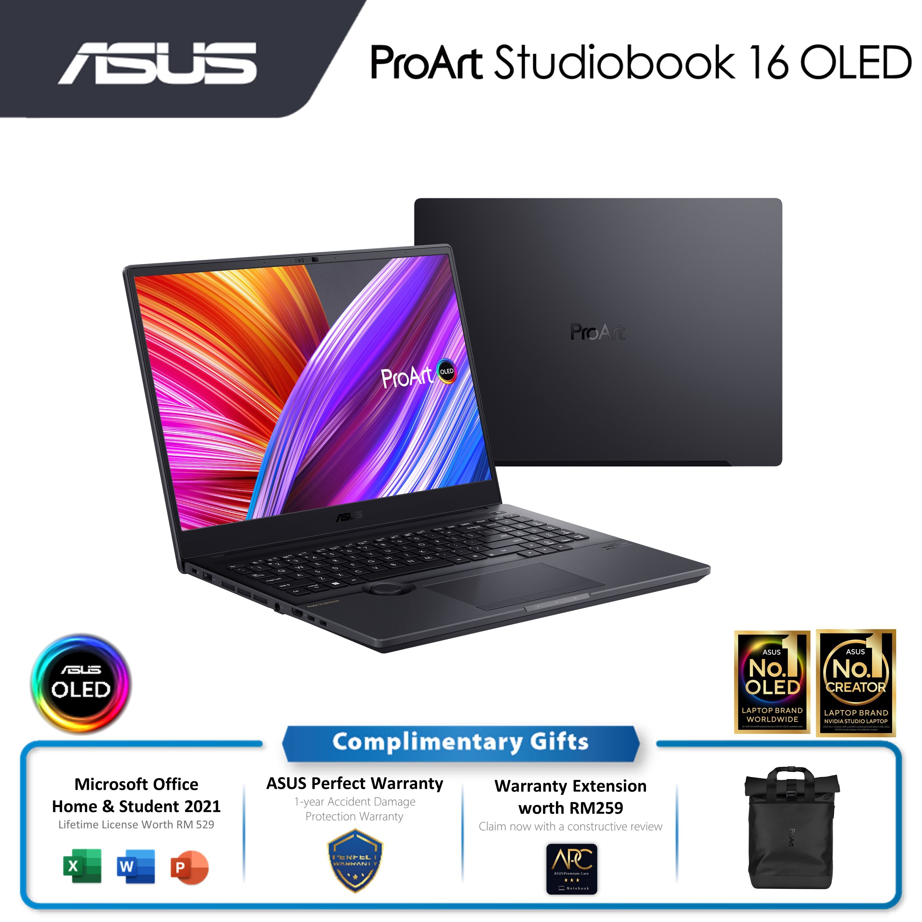 ASUS PROART STUDIOBOOK 16 OLED (H7600ZM) i7-12700H, i7-11800H/32G/1T/16 ...