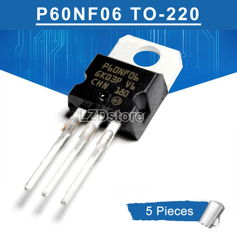 5pcs P60NF06 TO-220 STP60NF06 60N06 60NF06 TO220 N-channel 60V/60A ...