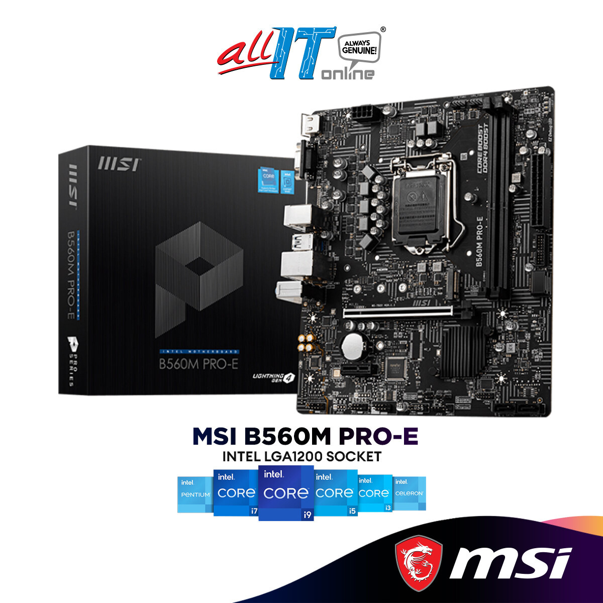 MSI PRO Series B560M PRO-E Micro ATX (mATX) Intel Motherboard | Intel ...